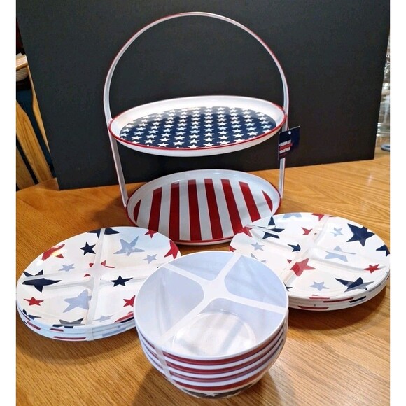 Kohls Inc. | Holiday | 3 Pc Patriotic Celebrate Americana Melamine ...